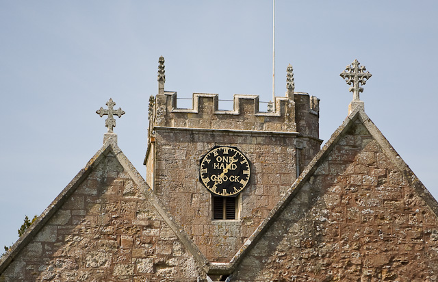 One-handed Clock on St Nicolas Church, North Stoneham - Stopped Clocks